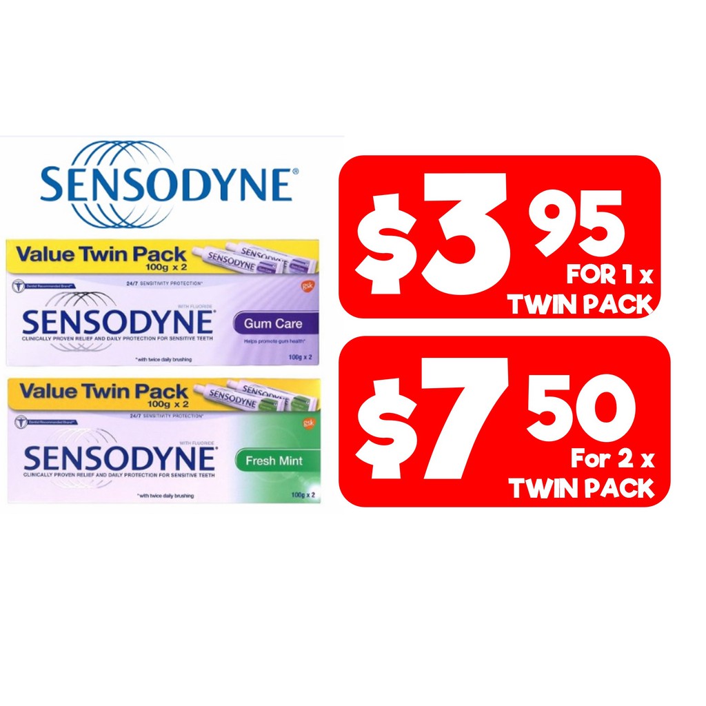 [TWIN PACK] Sensodyne Sensitive Toothpaste - 2 Types - Gum Care / Fresh ...