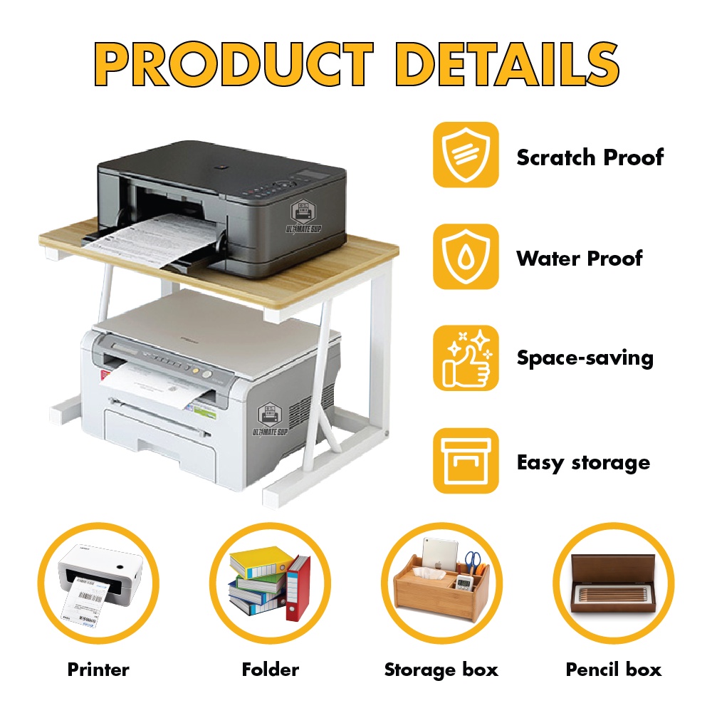 Ultimate Supply Printer Rack, Iron Rack With Double Layer Storage ...