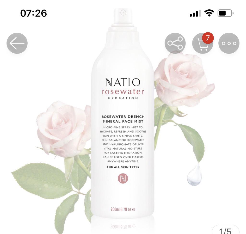 Natio Rosewater Hydration Drench Mineral Face Mist 200ml | Shopee Singapore
