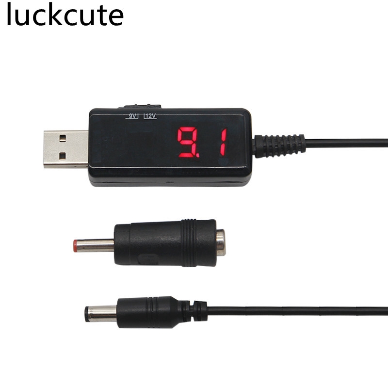 USB To DC Boost Converter Cable 5V to 9V 12V Adjustable Voltage Volt Led Display Transformer DC ...
