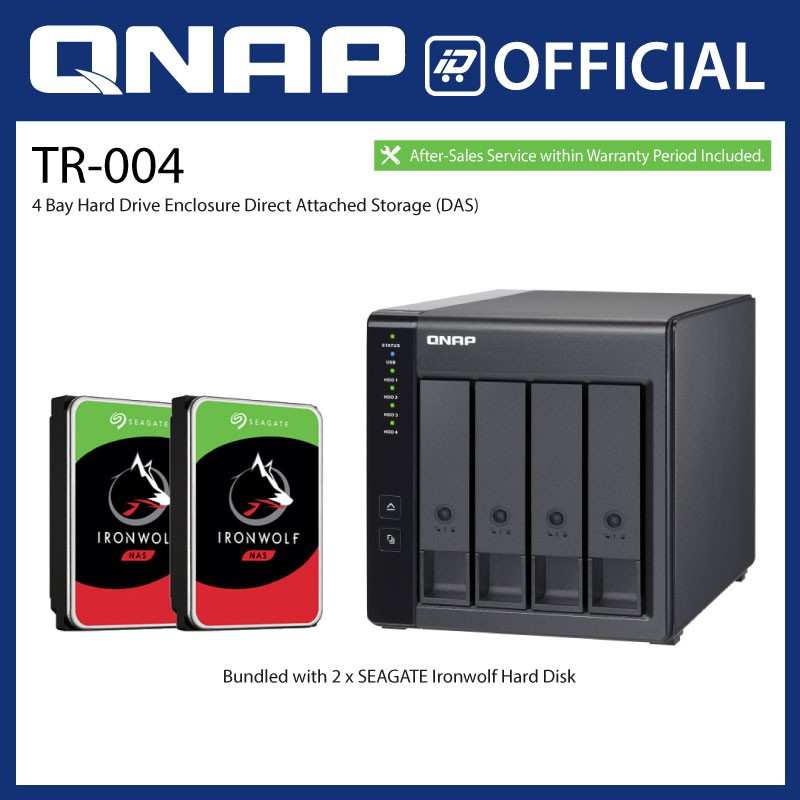 QNAP TR-004 4 Bay Hard Drive Enclosure Direct Attached Storage (DAS ...