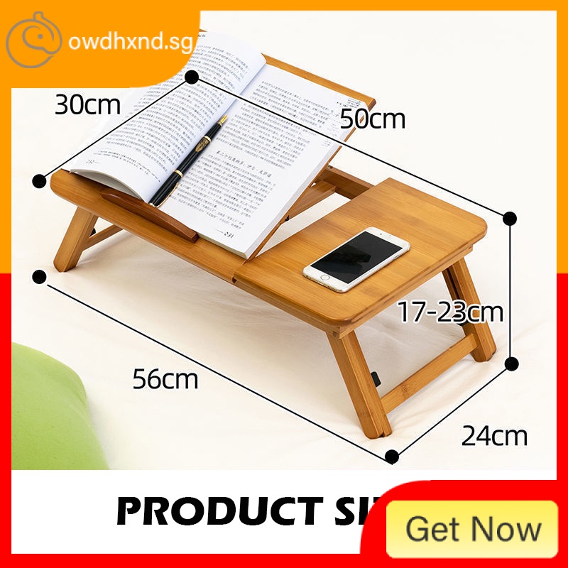 Bamboo Laptop Table Adjustable Computer Desk For Sofa Bed Folding ...