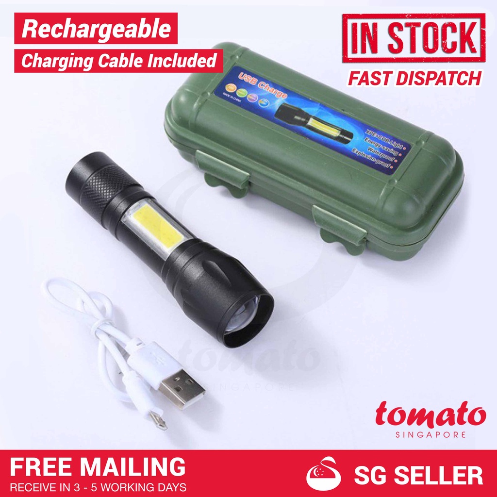 [SHIP FROM SG] Rechargeable Multi-Functional LED Torchlight | Shopee ...