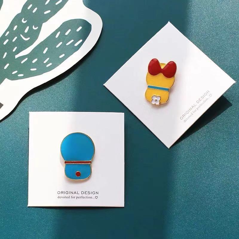 Japanese Style Doraemon Brooch Cartoon Cute Badge Mount Fuji Wind Chime ...