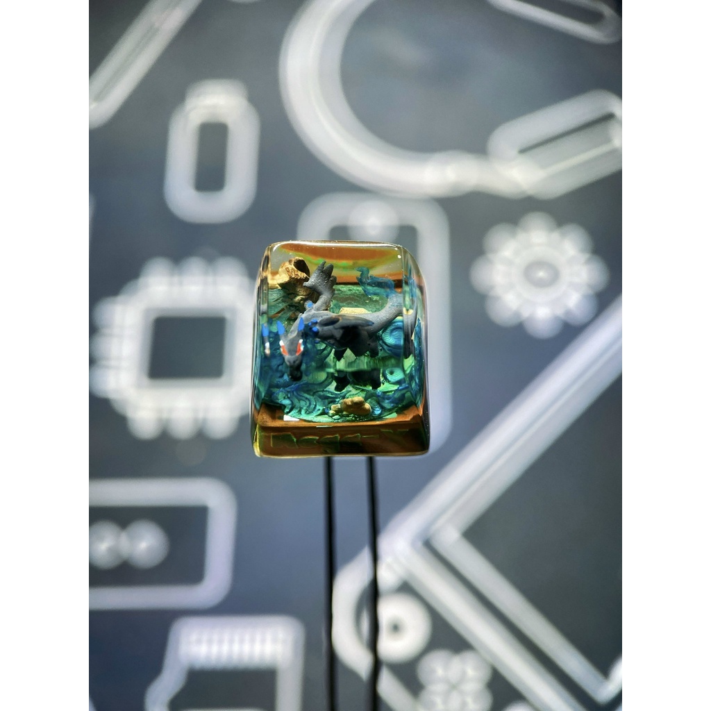 [006 - Charizard Mega X] Keycap resin pokemon - Mechanical Keyboard ...