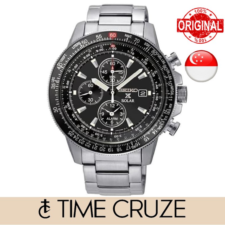 [Time Cruze] Seiko SSC009 Pilot's Solar Alarm Chronograph Flightmaster ...