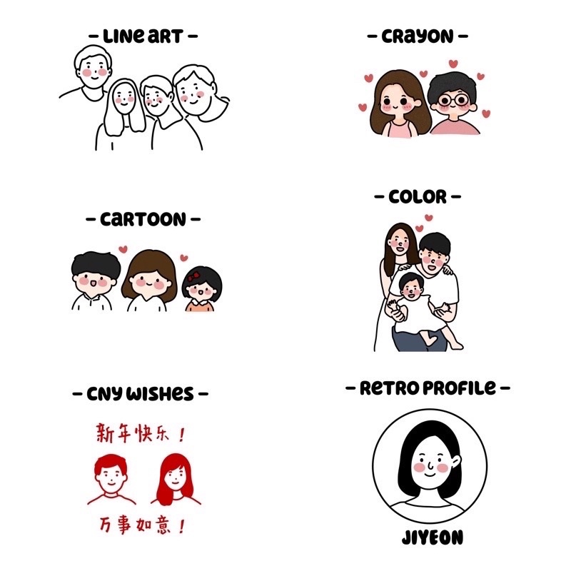 CUSTOMISED CUTE ILLUSTRATION ART | Shopee Singapore