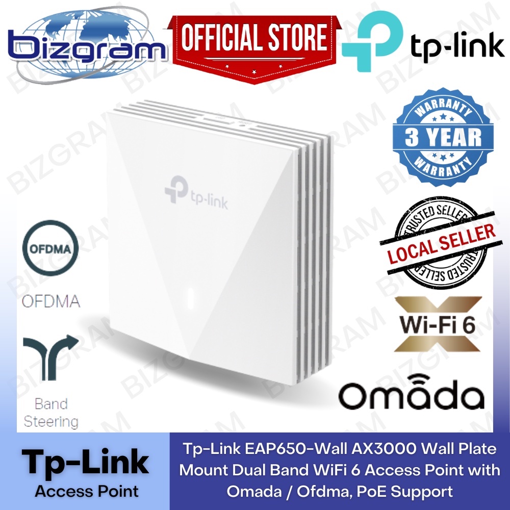 (NEW) Tp-Link EAP650-Wall AX3000 Wall Plate Mount Dual Band WiFi 6 ...