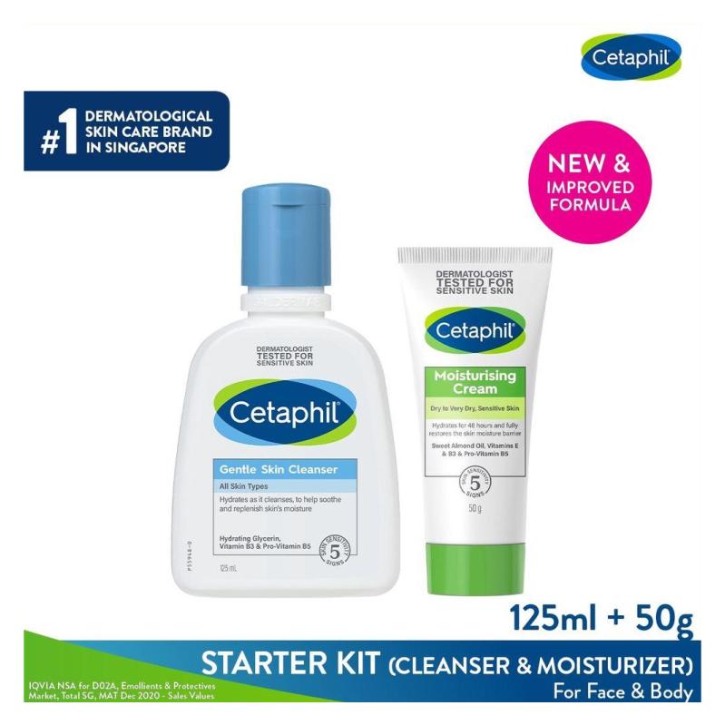 CETAPHIL Starter Kit (Gentle Skin Cleanser 125ml + Moisturizing Cream ...
