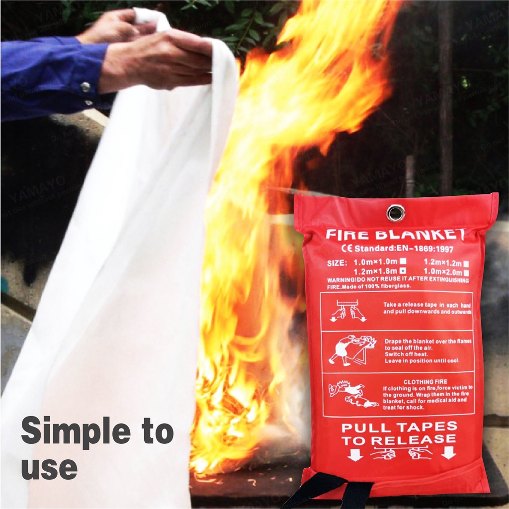 Fire Blanket || Fibre Glass Home Fire Fighting Safety Prevention ...