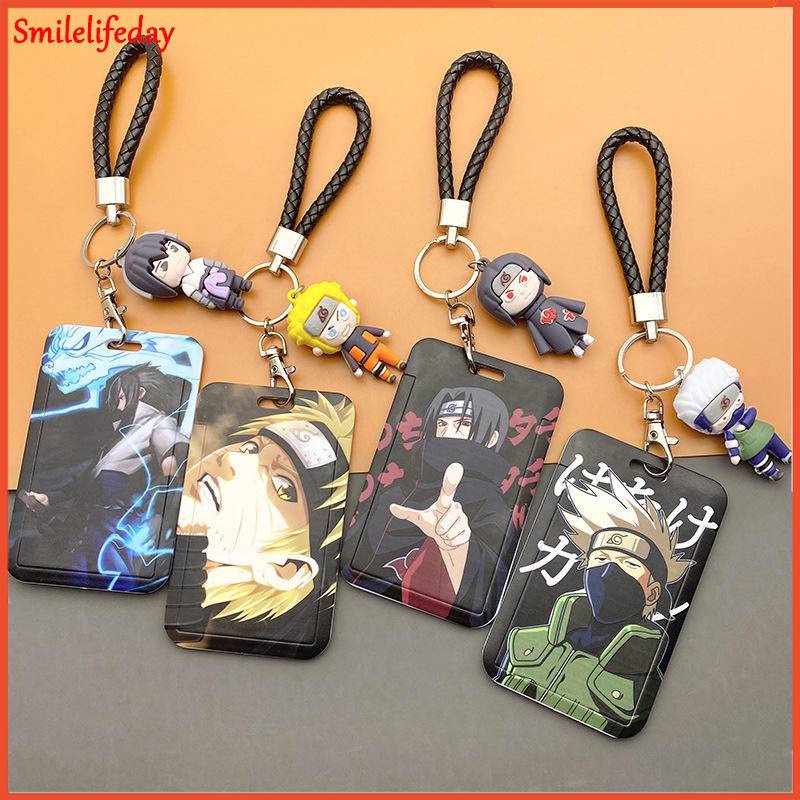 Naruto Anime PVC Card Cover Sasuke Kakashi Cool Student Campus Hanging ...