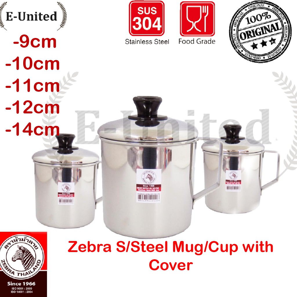 🇹🇭 SUS.304(100% Original) Zebra Stainless Steel Mug With Lid / mug with ...