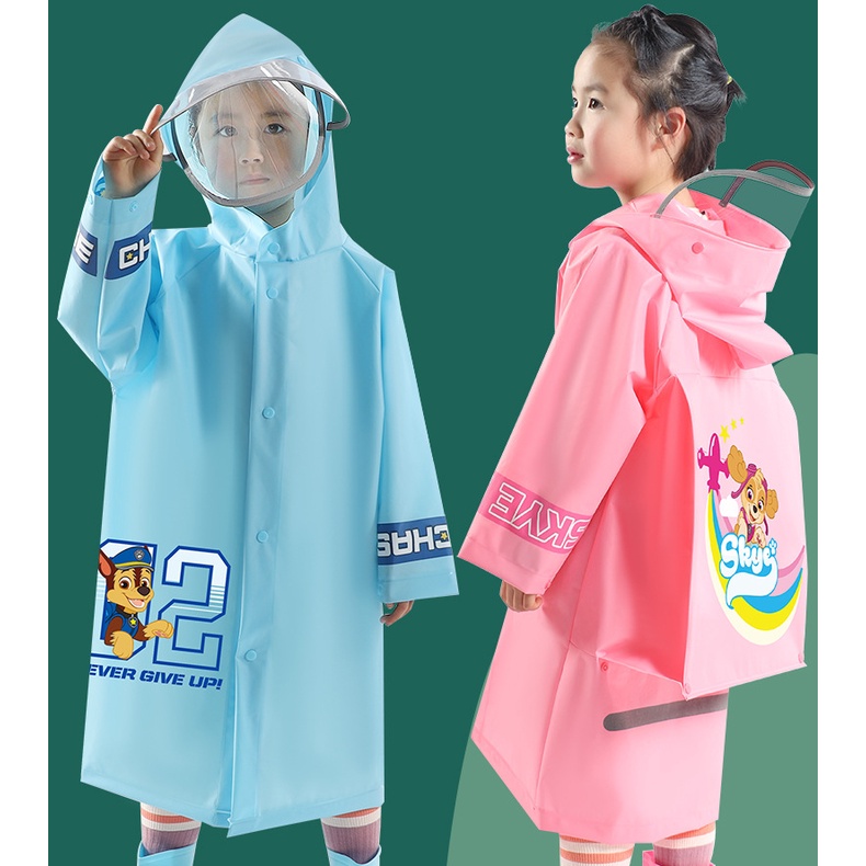 paw patrol Cartoon Children Raincoat Waterproof Whole Body Primary School Students Poncho With ...
