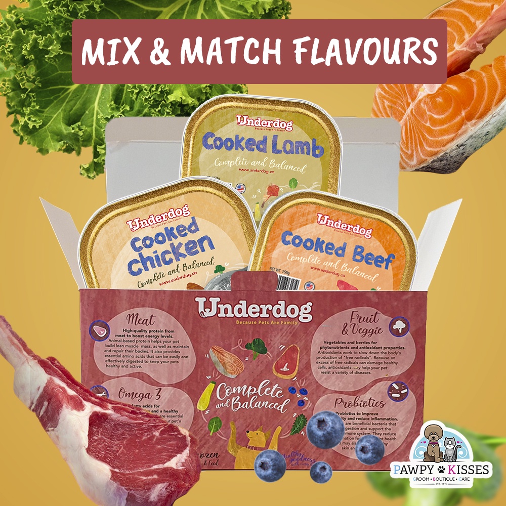 [MIX & MATCH] Underdog Cooked Frozen Dog Food 8 x 150g | Pawpy Kisses ...