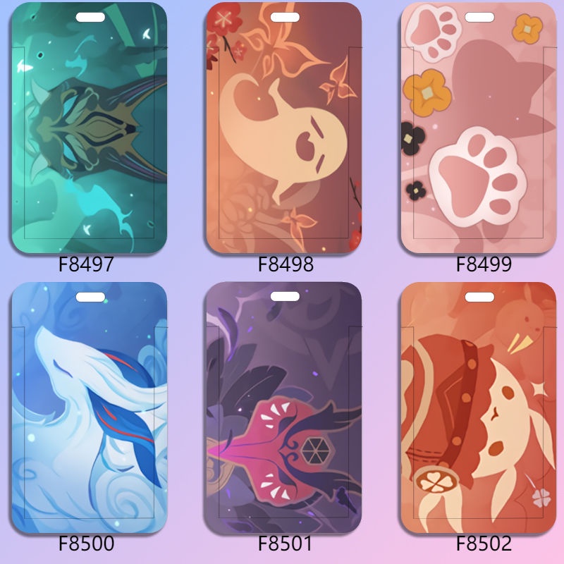 Anime Genshin Impact Name Card DIY Card Holder Hutao Student ID Access ...