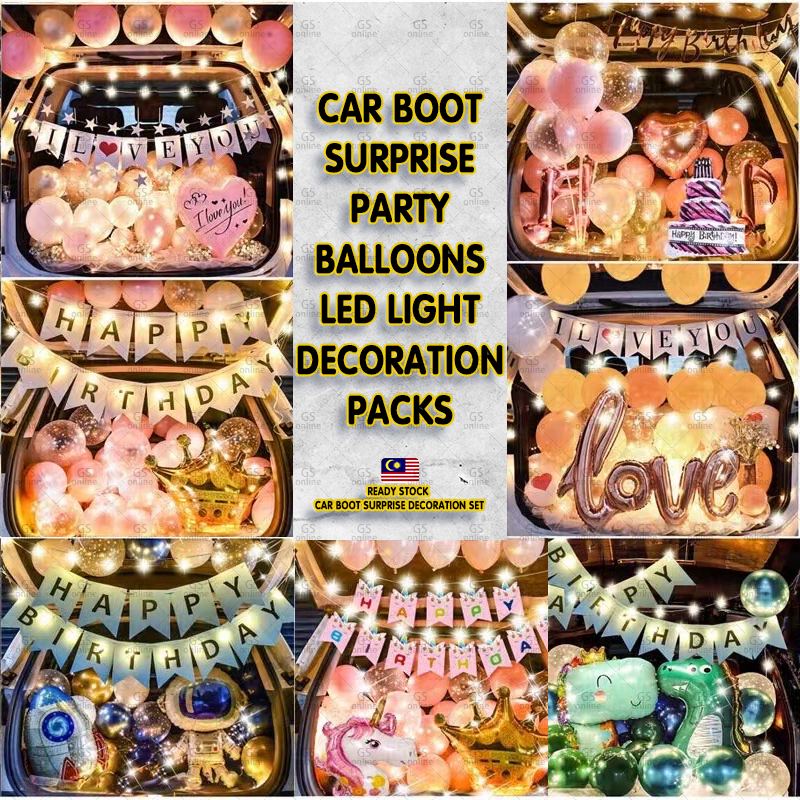 Car Boot Trunk Surprise Happy Birthday Proposal Decoration Set Love ...