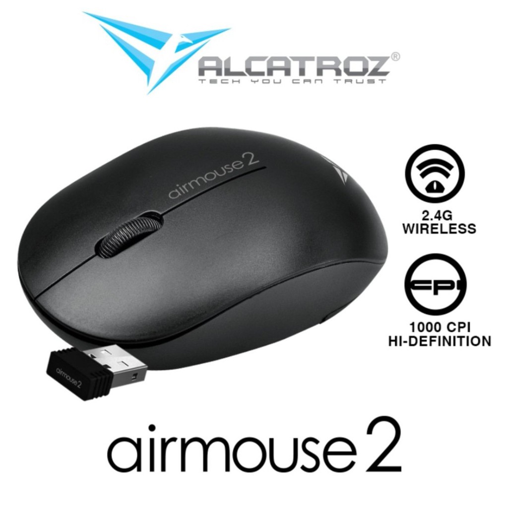 Alcatroz Wireless Airmouse 2 - Hi-Res 1000CPI Wireless Optical Mouse ...
