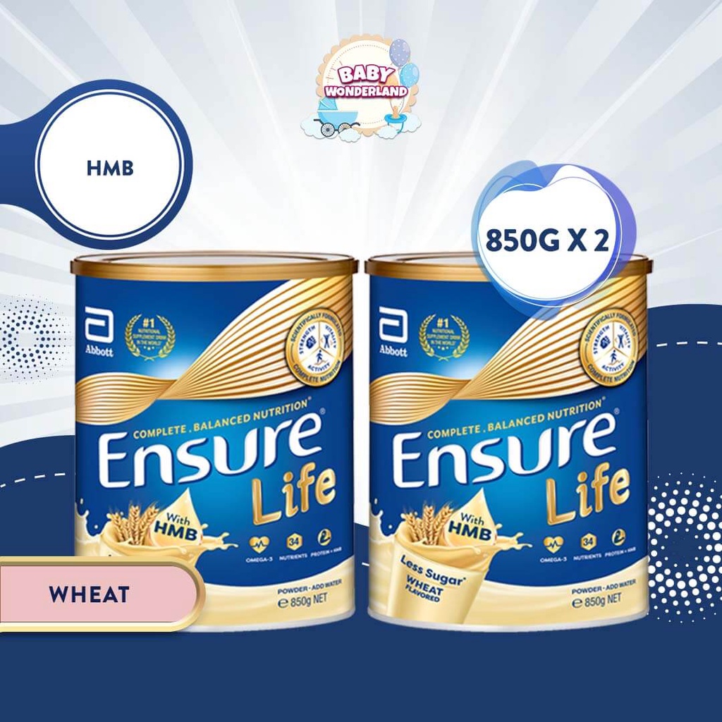[Bundle of 2] Abbott Ensure Life With HMB Adult Nutrition Wheat 850g | Shopee Singapore