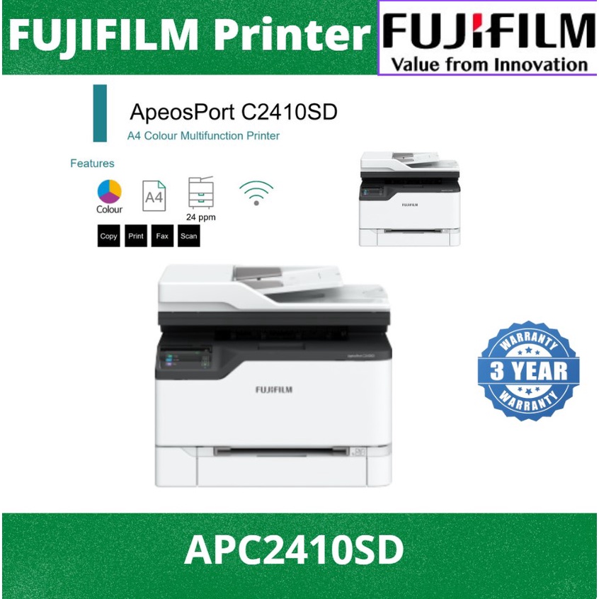 Fujifilm ApeosPort C2410SD A4 Colour Multifunction Printer Print Scan ...