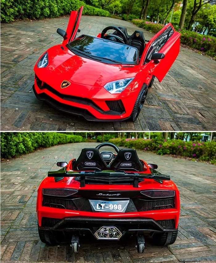 Lamborghini Kids Electric Car with Remote Control Kid Ride Kid Drive on Car Pedal Control Kid ...