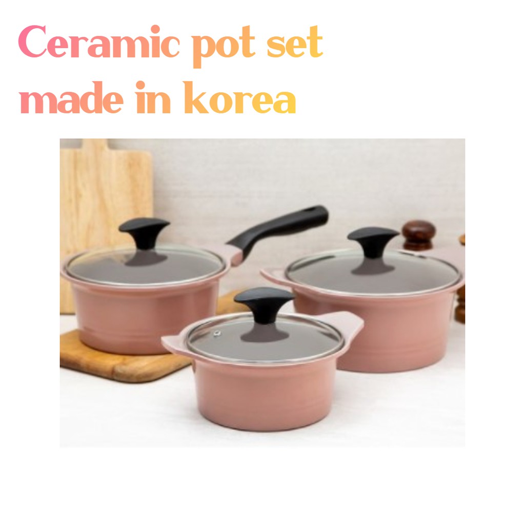 ️Korean kitchenware ️ Comet Kitchen Ceramic Pot Set of 3/Ramenpot/soup ...