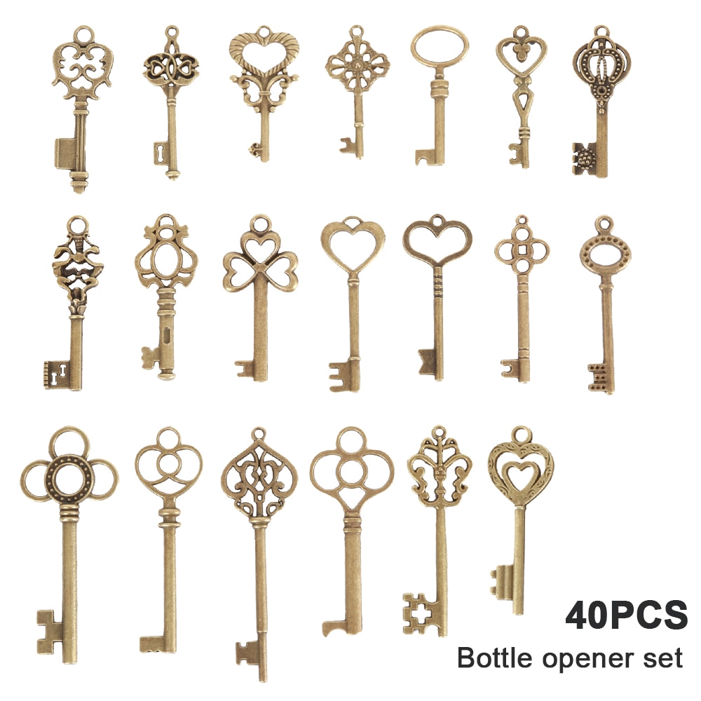 Mixed 40pcs Wedding Souvenirs Skeleton Bottle Opener + Wedding Keys ...