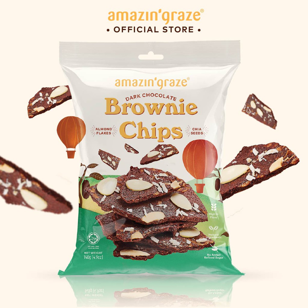 Amazin' Graze Dark Chocolate Brownie Chips 140g - Halal Certified ...