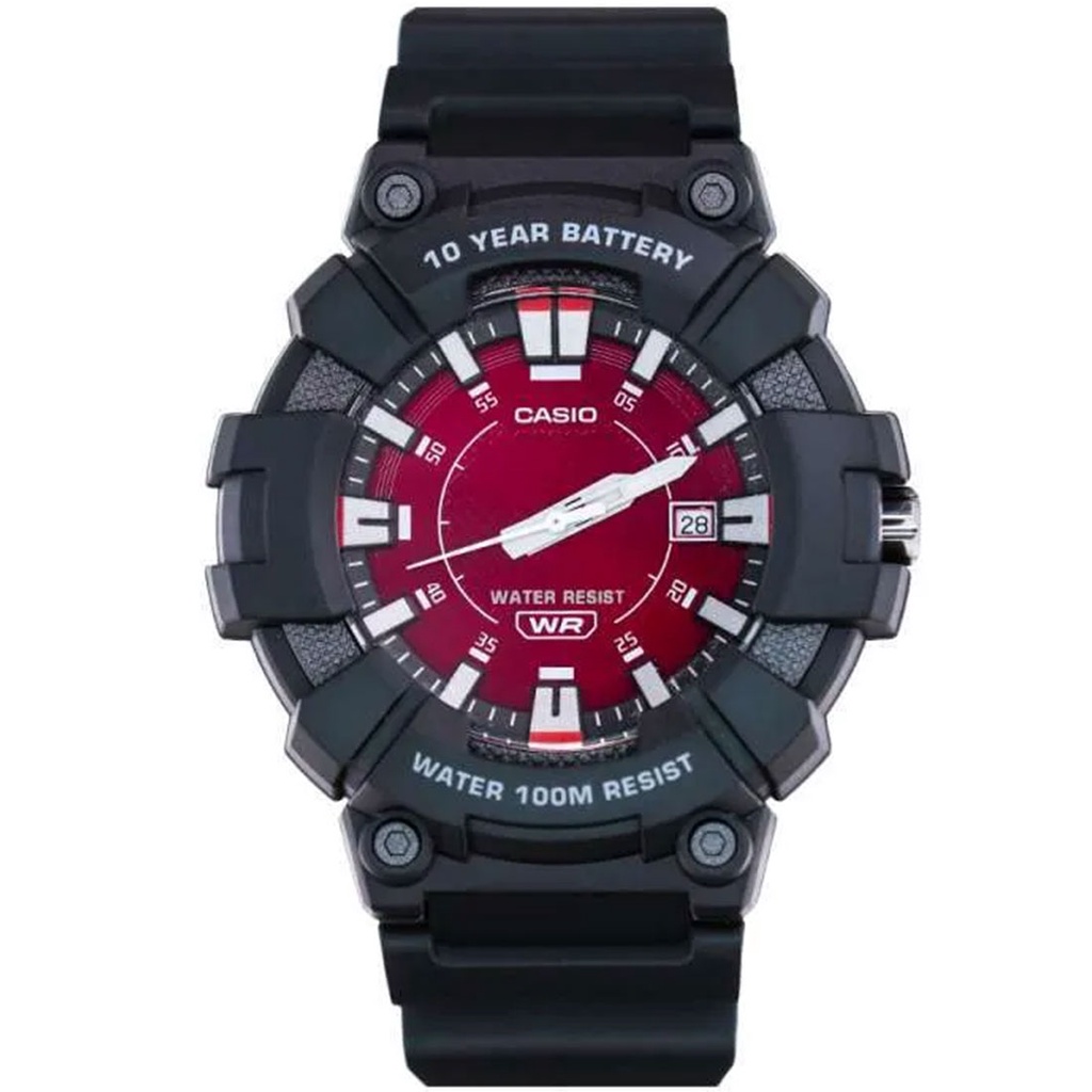 NEW Casio Red Dial Black Resin Strap MW-610H-4AVDF MW-610H-4A MW610H-4A ...