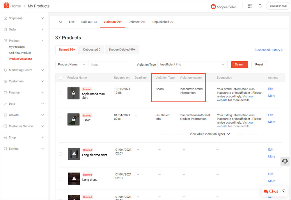 Understanding invalid product attributes | Shopee SG Seller Education Hub