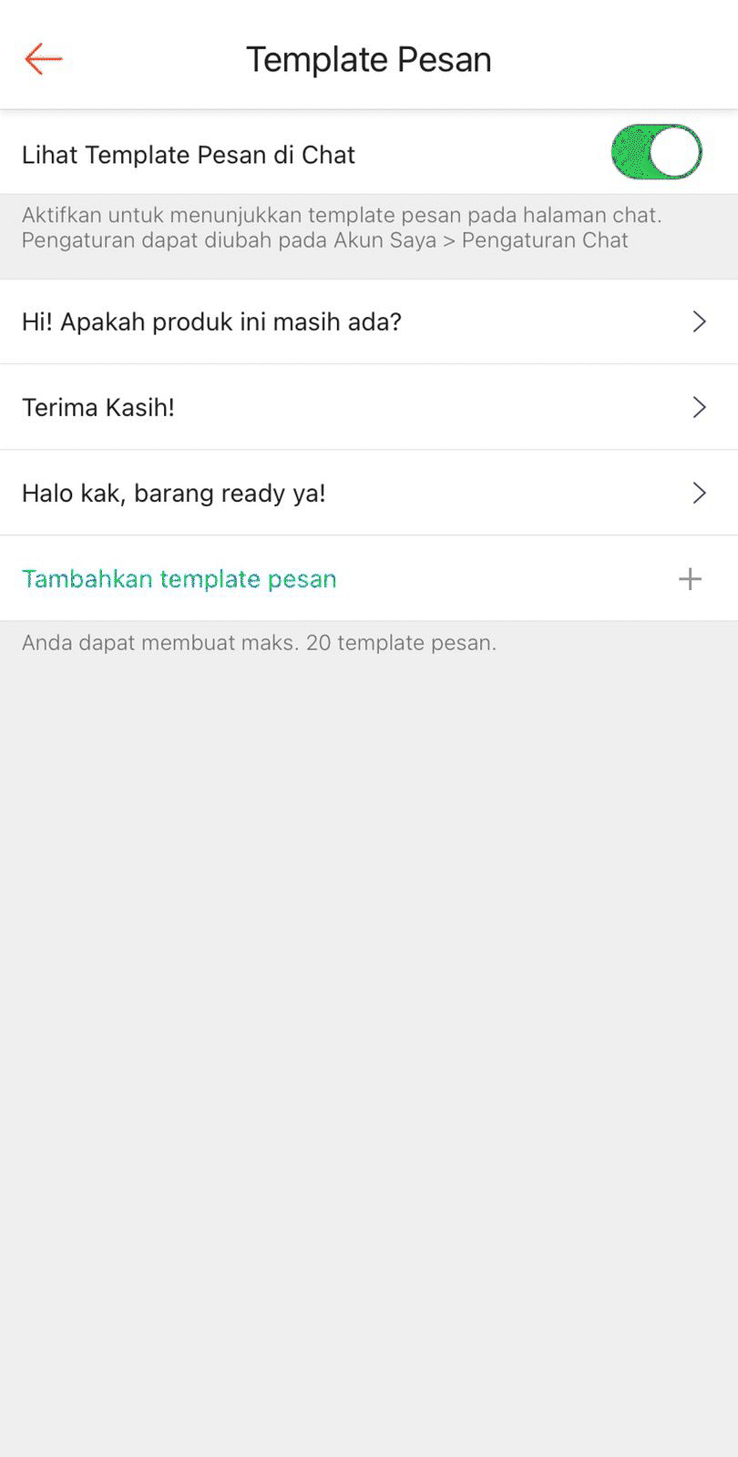 Templat Pesan| ID Pusat Edukasi Penjual [Shopee]