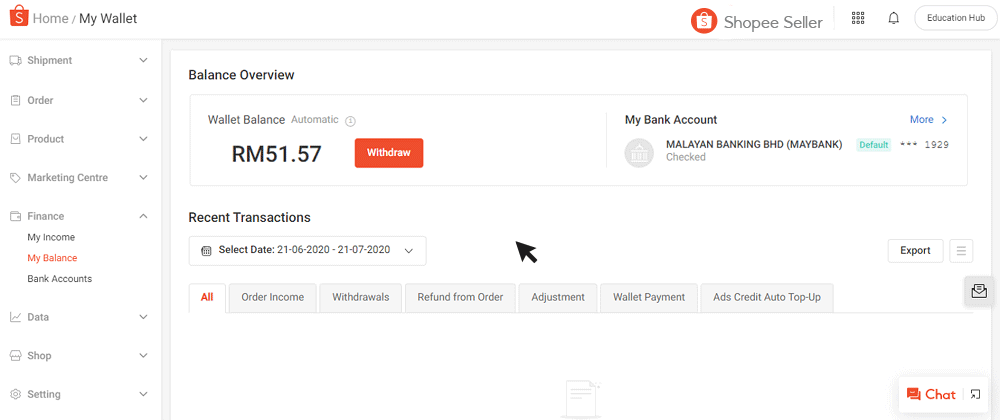 Understanding Balance Overview | Shopee MY Seller Education Hub