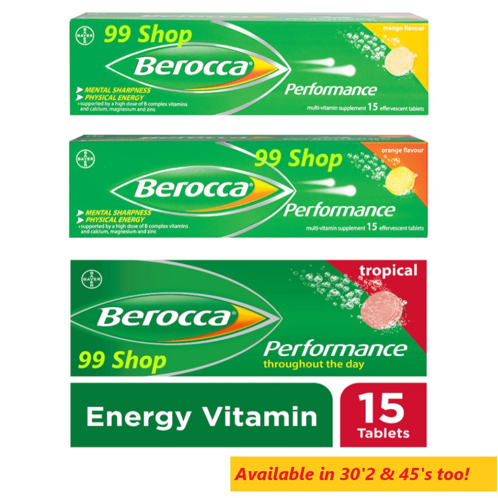 Berocca Performance Vitamin B Energy Effervescent Tablet | Shopee Singapore