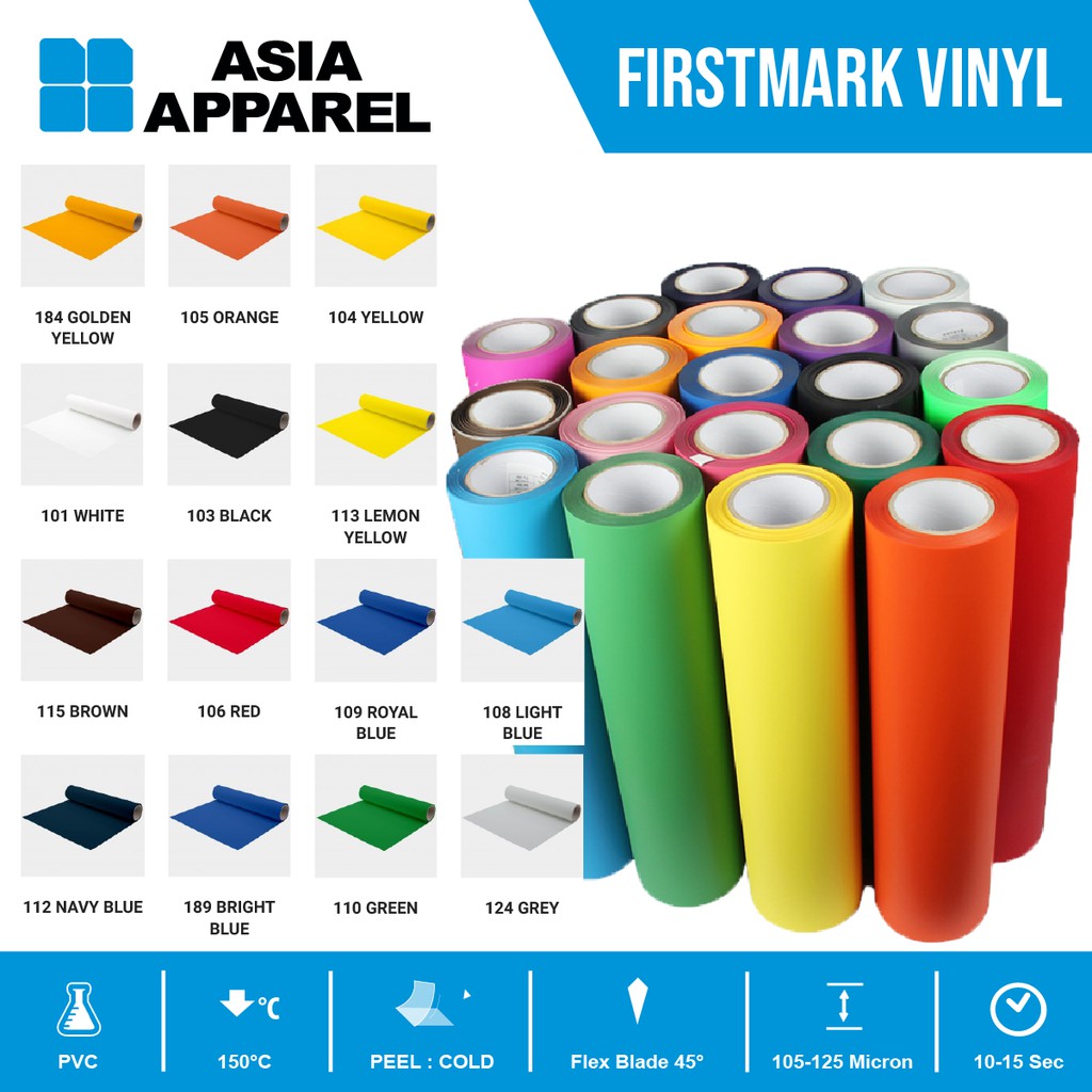 CHEMICA Firstmark Heat Transfer Vinyl For Textiles (50 cm * 1 M ...