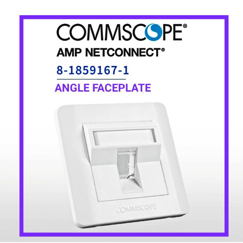 Commscope AMP Single/1Port /1Gang Angle Faceplate /Commscope RJ45 CAT6 ...
