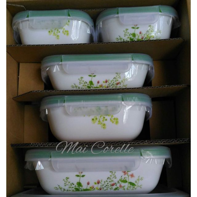 Corelle Snapware 10 pcs (5 pcs glass container + 5 plastic lids ...