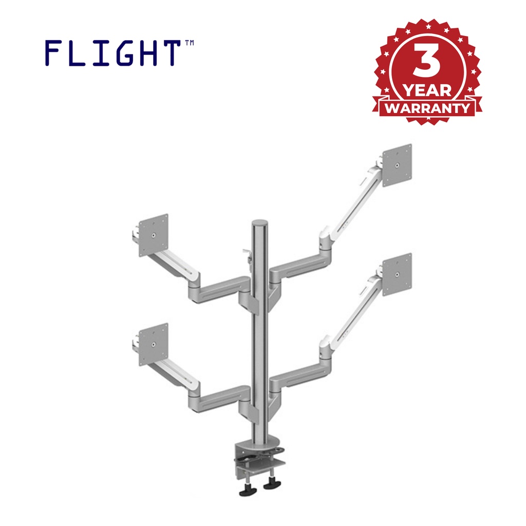 Flight Premium LCD Four Monitor Arm, Vesa Mount, Height Adjustable ...