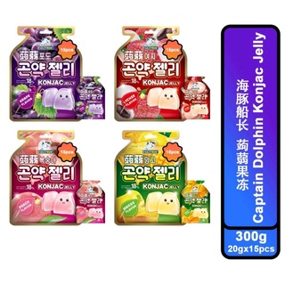 [20g x 15pkt] Captain Dolphin Konjac Jelly Natalife Yogurt Konjac Jelly Halal Lychee / Peach ...