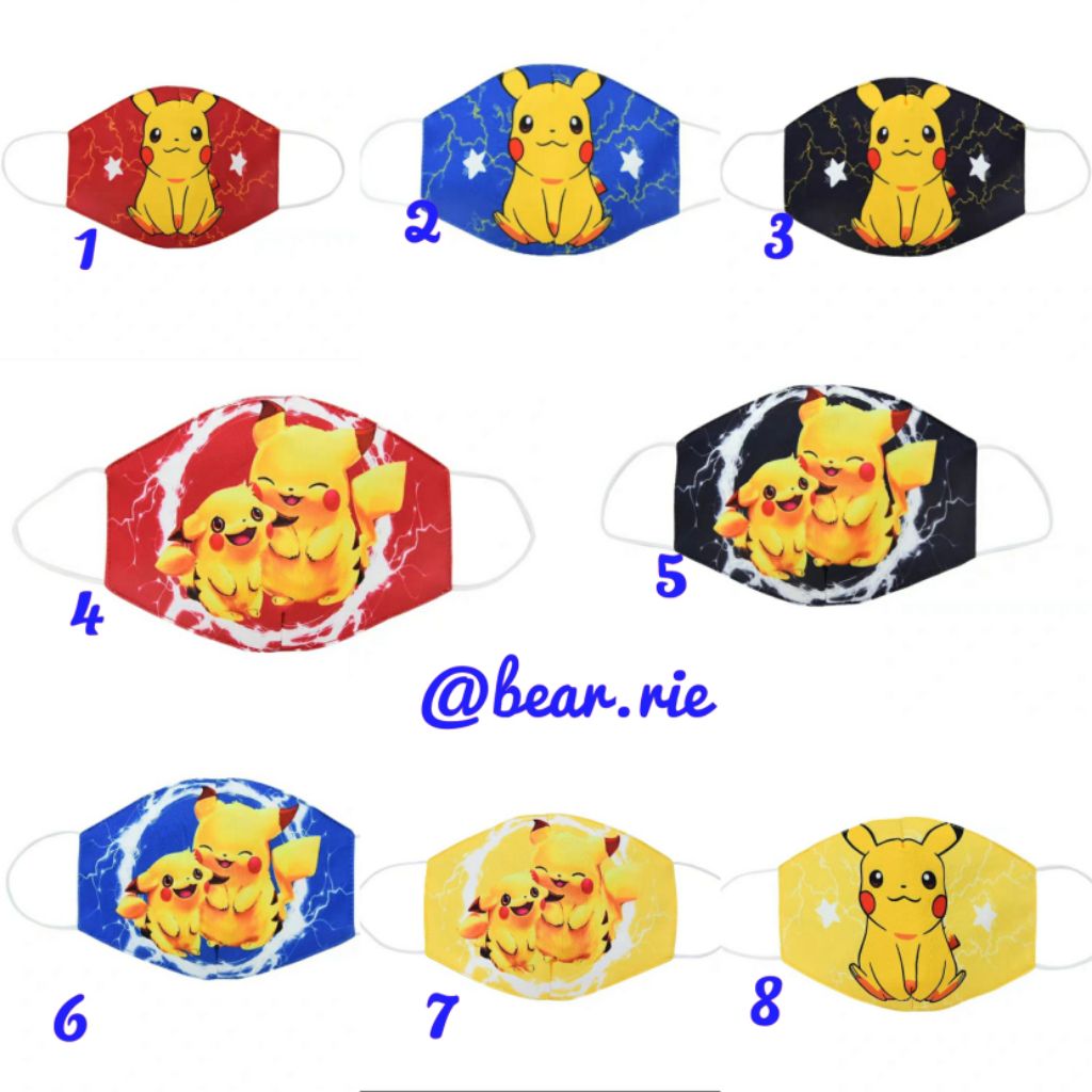 Pikachu mask buy 8pcs free 1pc kids mask pokemon pikachu kids mask ...