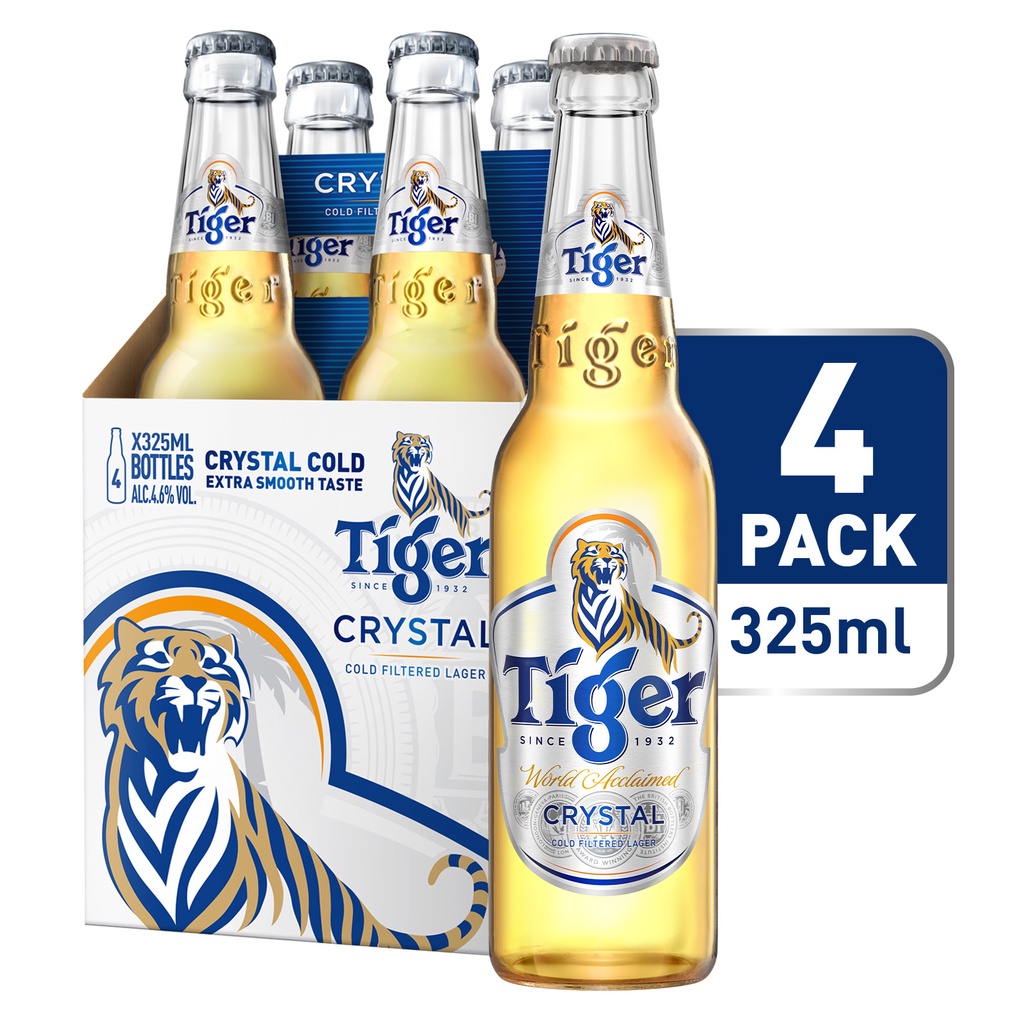 Tiger Crystal Beer Bottle, 325ml [Bundle of 4] | Shopee Singapore