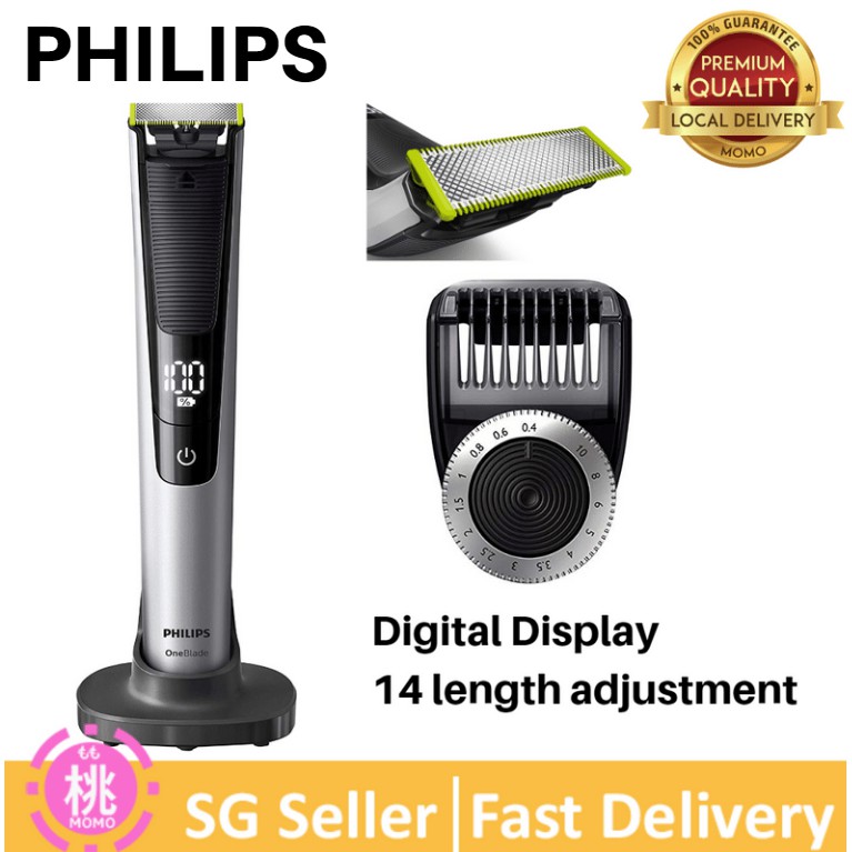 Philips Electric Shaver & Trimmer OneBlade Pro Hybrid with 14-Length ...