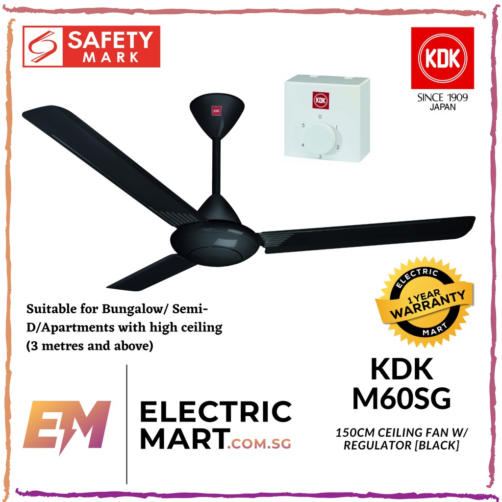 KDK M60SG Ceiling Fan 150cm w/ Regulator | Shopee Singapore