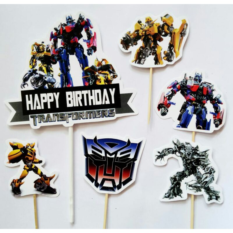 A set Of Transformers Transformers Character Birthday cake Toppers ...