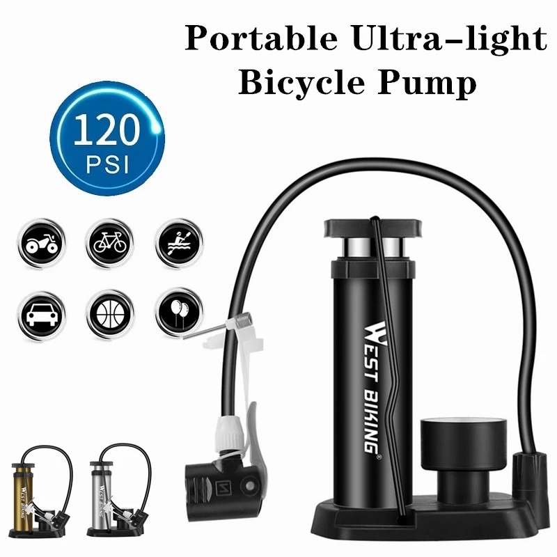 [SG] High Pressure Bicycle Foot Pump Foot Pedal Portable Inflator MTB ...