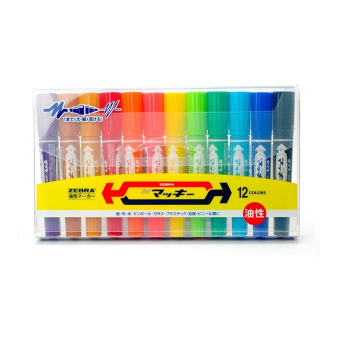 Zebra Hi-Mckie Permanent Marker (12 Colours) | Shopee Singapore