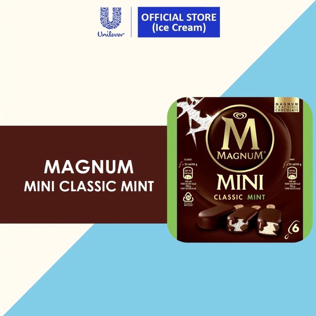 Magnum Mini Classic and Mint Multipack Ice Cream 6 x 55ml | Shopee ...