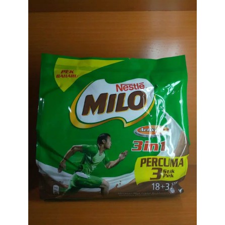 Milo Malaysia 3 in 1 Nestle 21 stickpack / Sachets) | Shopee Singapore