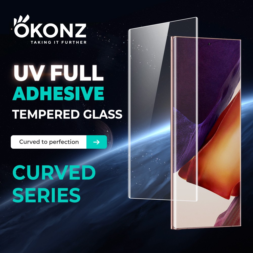 OKONZ UV Full Glue Adhesive Tempered Glass Screen Protector For Samsung ...