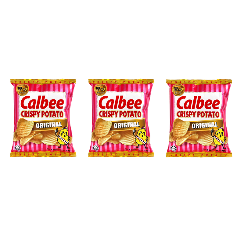 [Bundle of 3] Calbee Crispy Potato Chips (Original), 72g [Japanese ...