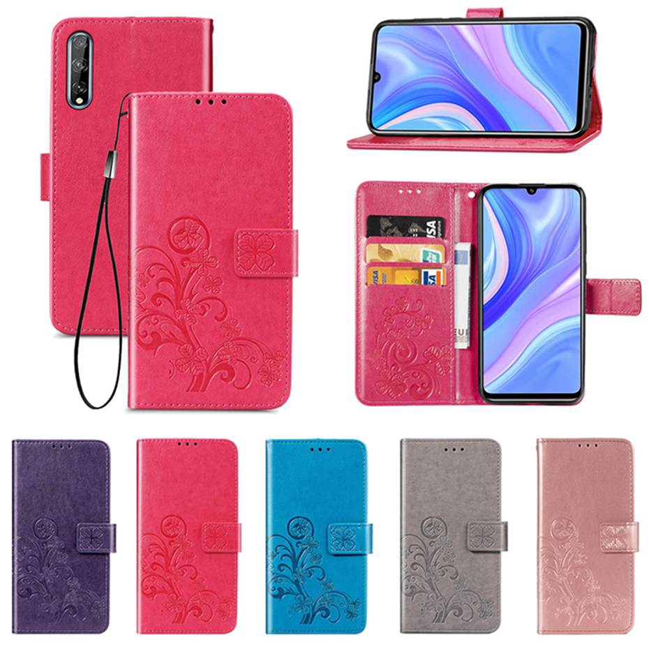 For Huawei Y8s Y9s Case Leather Wallet Flip Case For Huawei Y8P Phone ...