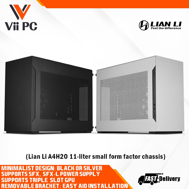 Lian Li A4H2O Black or Silver SPCC / Aluminum Mini-ITX Computer Case ...